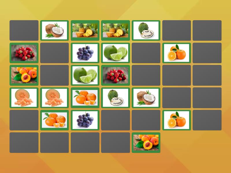 Encuentra las frutas - Matching pairs