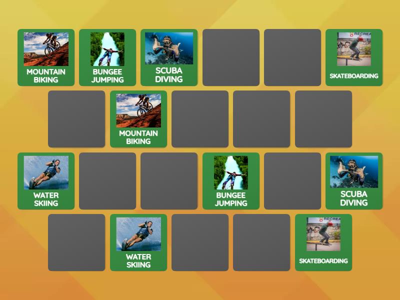 EXTREME SPORTS - Memory game - Matching pairs