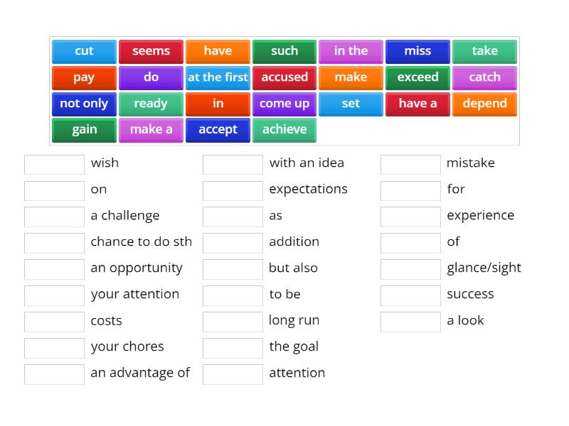 collocations :) - Match up