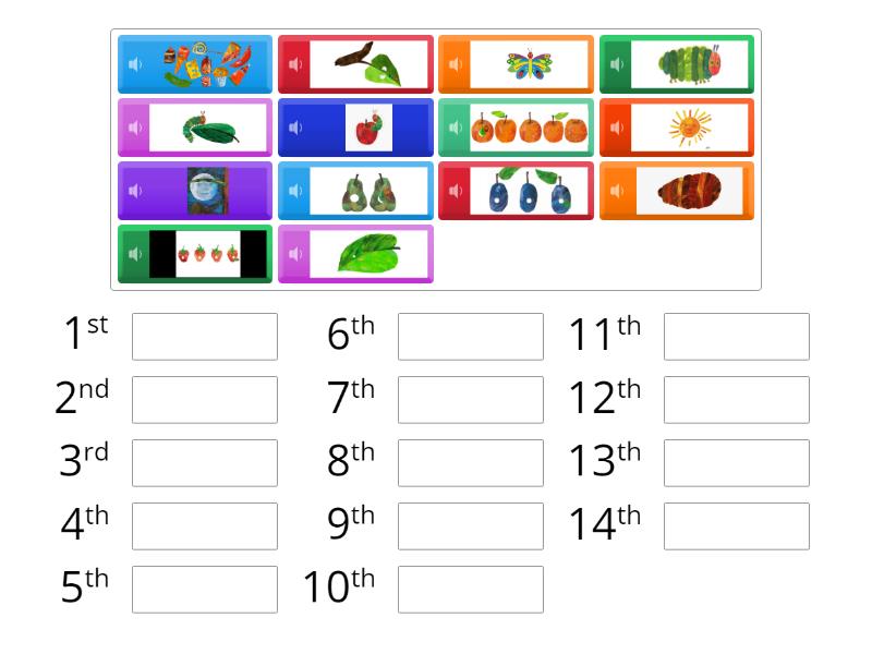 The very hungry caterpillar - Rank order