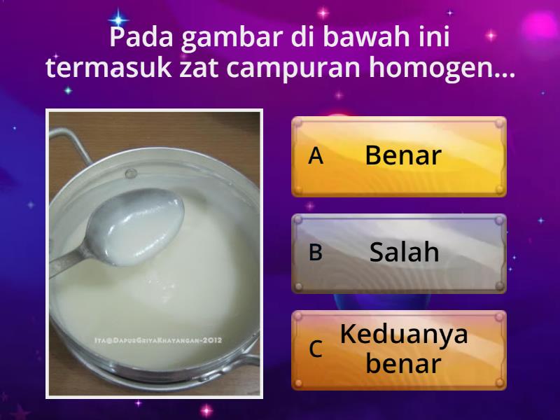 Zat Campuran Homogen dan Heterogen - Quiz
