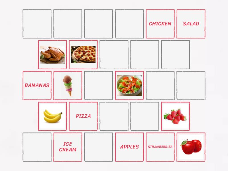 Foods - Matching pairs