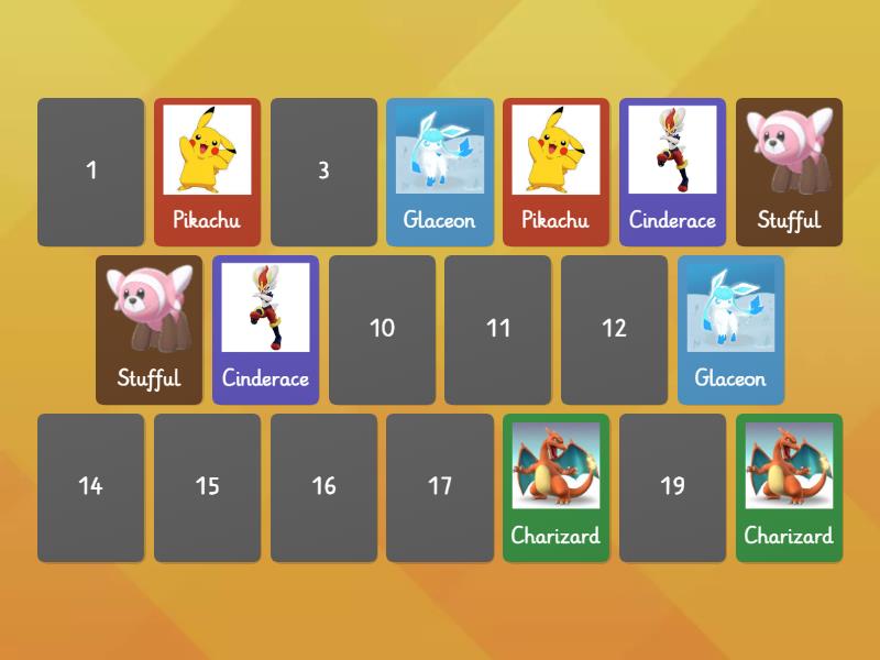 Power Pokemon Matching Game - Matching pairs