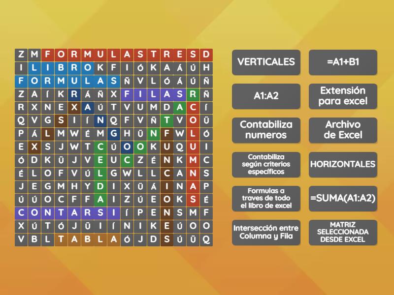 Excel 1 - Wordsearch