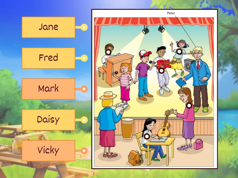 Movers practice test listening part 1 - Labelled diagram