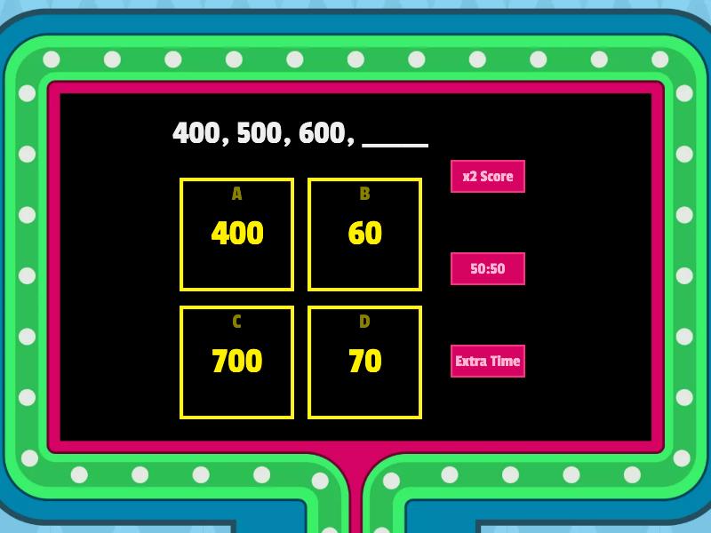 Skip Counting by hundreds and tens - Gameshow quiz