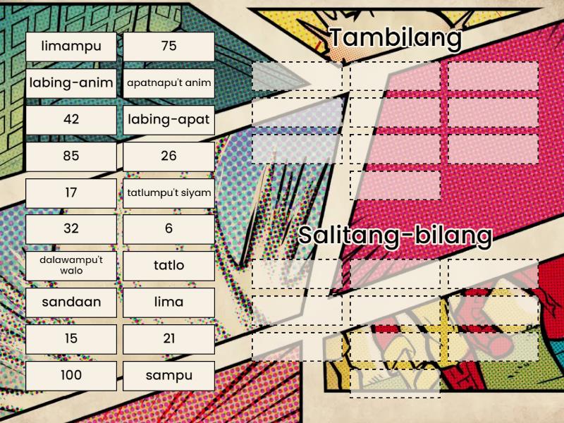 Tambilang at Salitang-bilang - Classificação em grupos