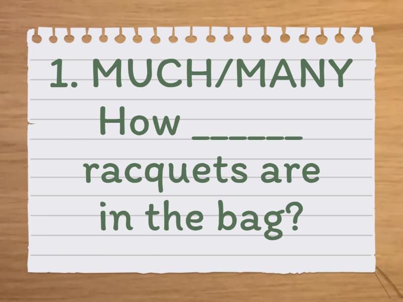 much/many - Flash cards