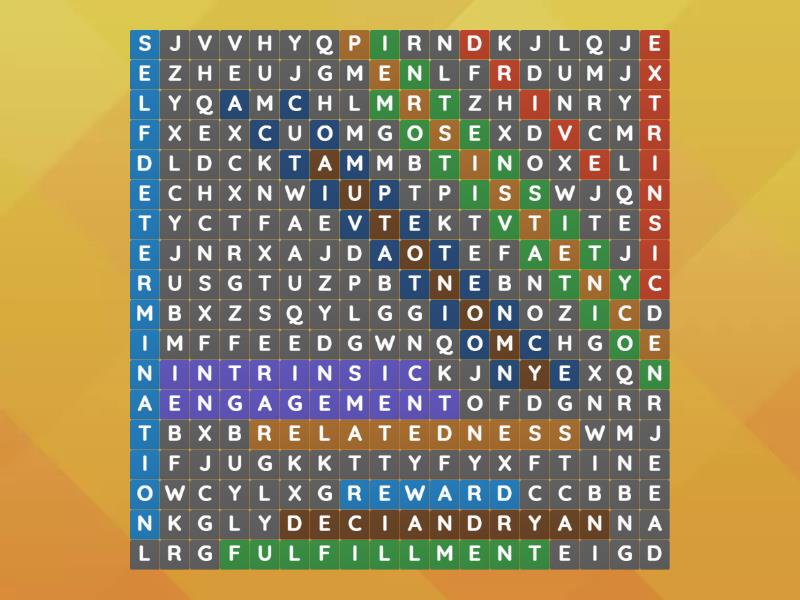 self Determination Theory - Wordsearch