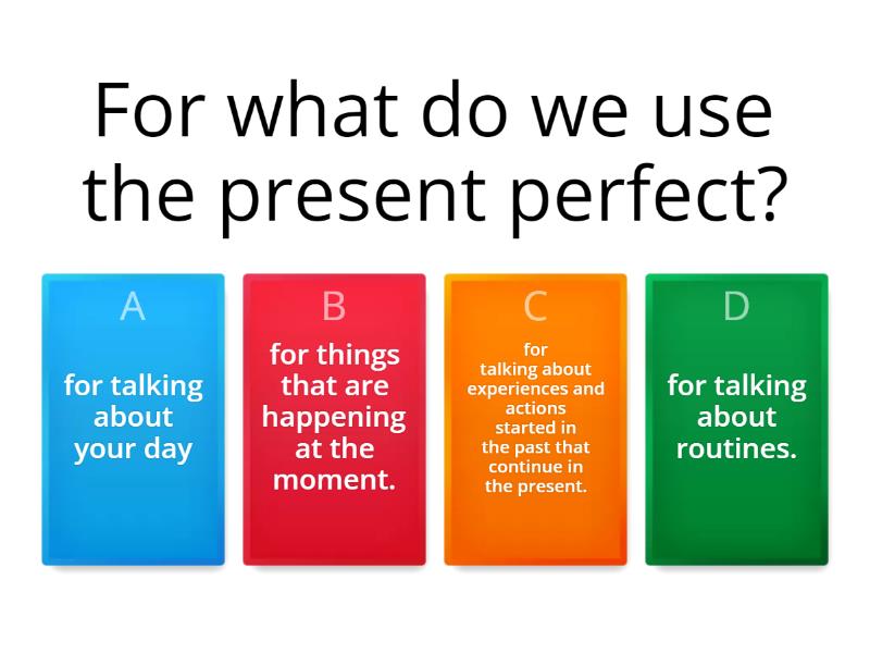 Present Perfect structure - Cuestionario