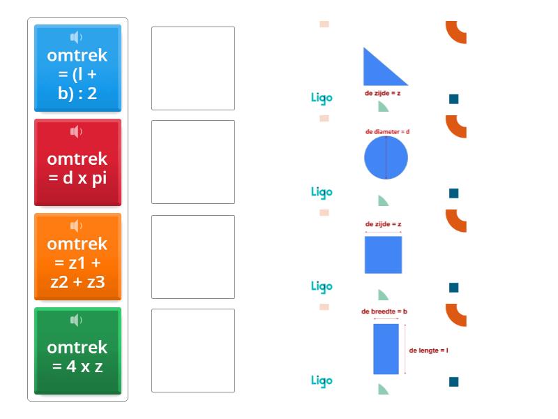 Formules omtrek - Match up