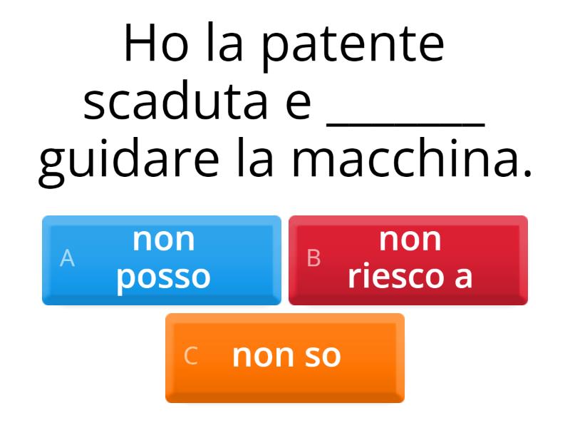 Potere, riuscire, sapere - Quiz