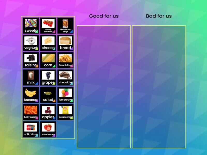 Good/Bad Snacks - Categorize