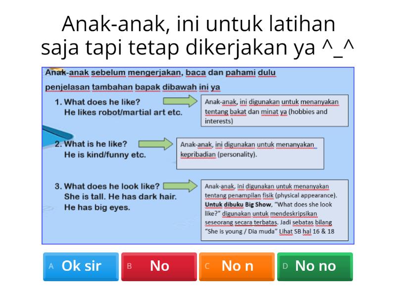 Grade 3 Unit 3 BS - What does he/she look like? - Cuestionario