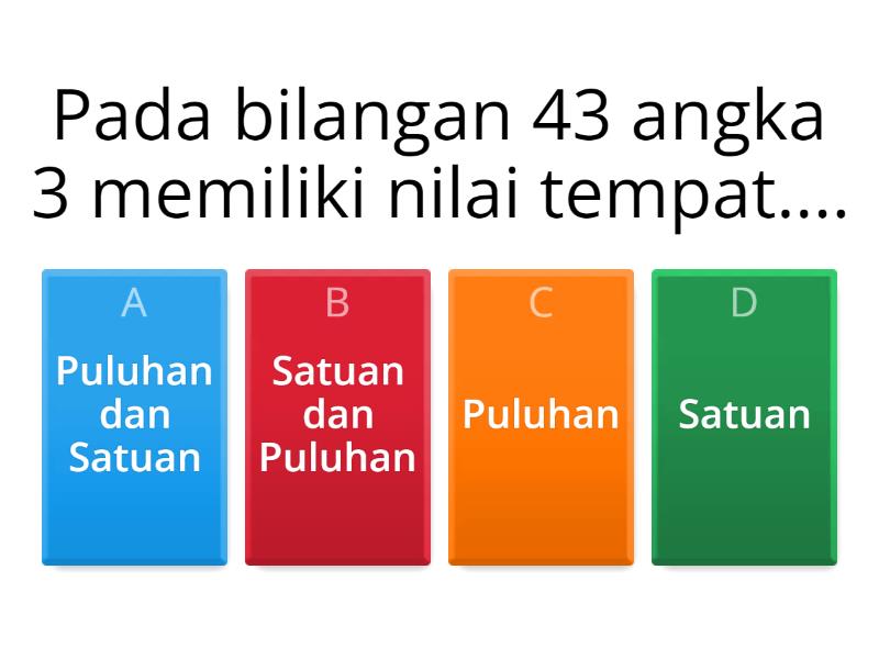 Nilai Tempat Bilangan Kelompok A - Quiz