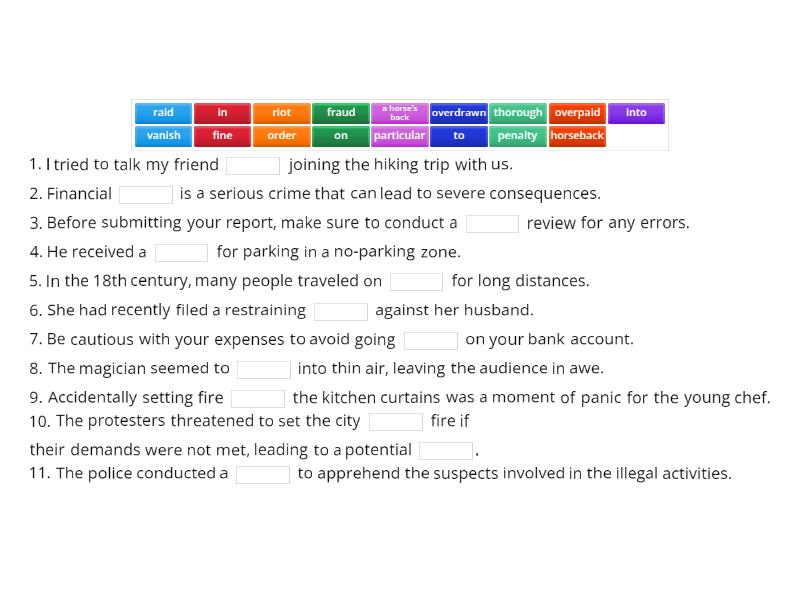 Group 1 - vocab check - Complete the sentence