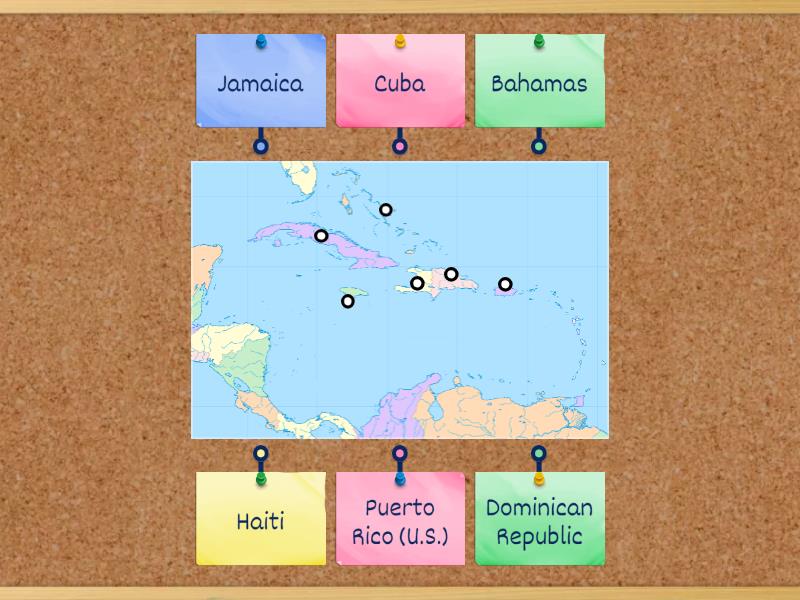 Caribbean Countries - Labelled diagram