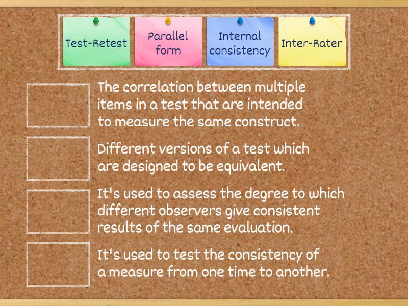 Types of reliability - Une las parejas