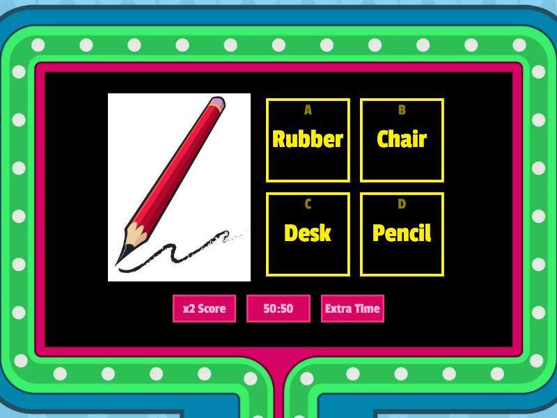Power Up Level 1: Classroom Objects (Unit 1 Vocabulary 1) - Gameshow quiz