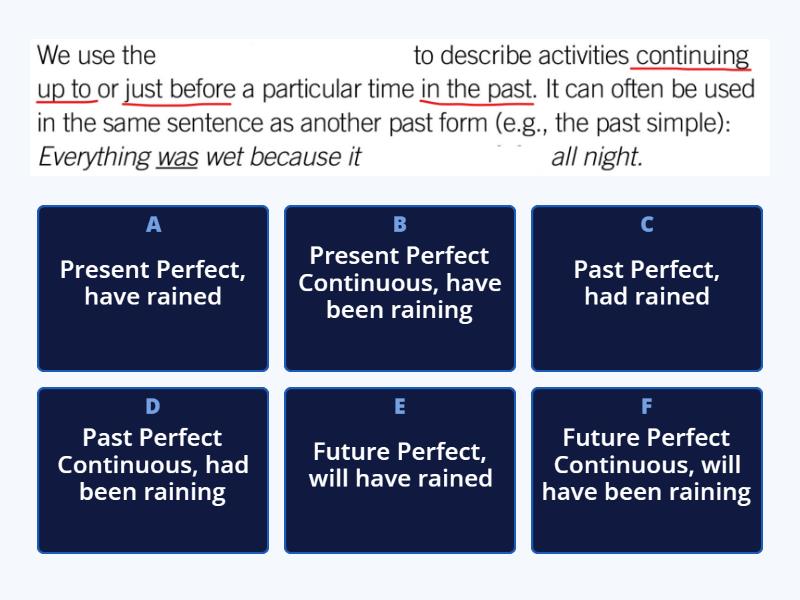 Perfect Aspect, rules - Quiz