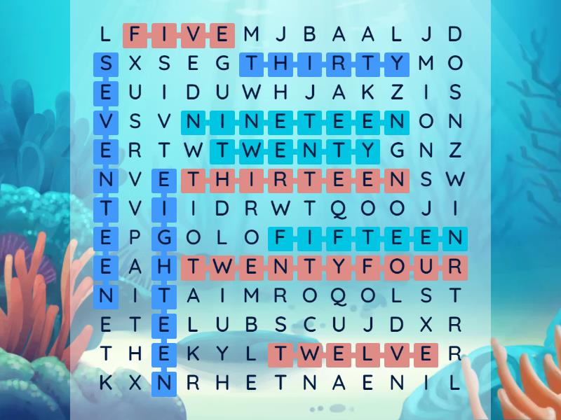 cardinal number - Wordsearch