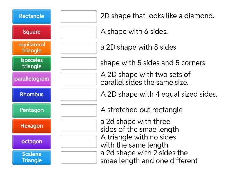 2D shapes - Match up