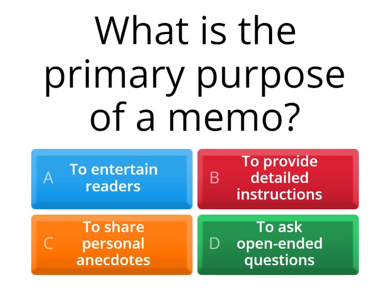 memo activity - Quiz