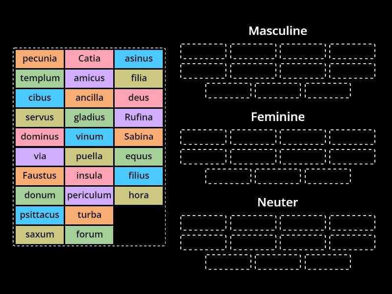 Suburani Ch 4 - sort 1st & 2nd declension nominative nouns - Group sort