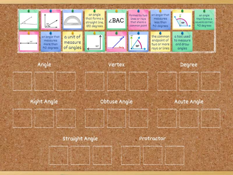 Angle Vocabulary - Ordenar por grupo