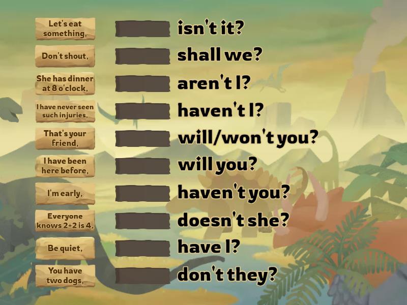 Question tags exceptions - Match up