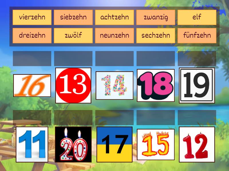 Zahlen 11-20 - Match up