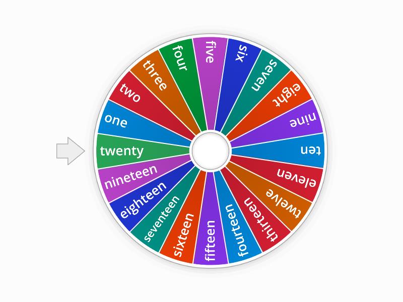 Number Word Wheel to 20 - Spin the wheel