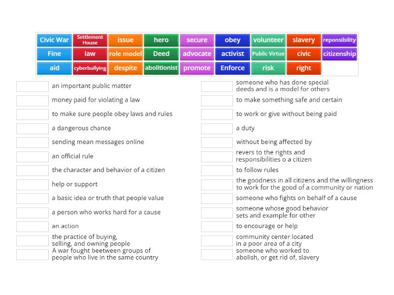 Grade 3 Social Studies III bimester Part 1 - Match up