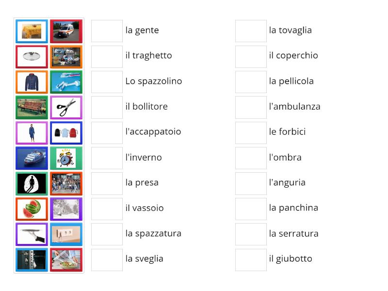 il lessico - Match up