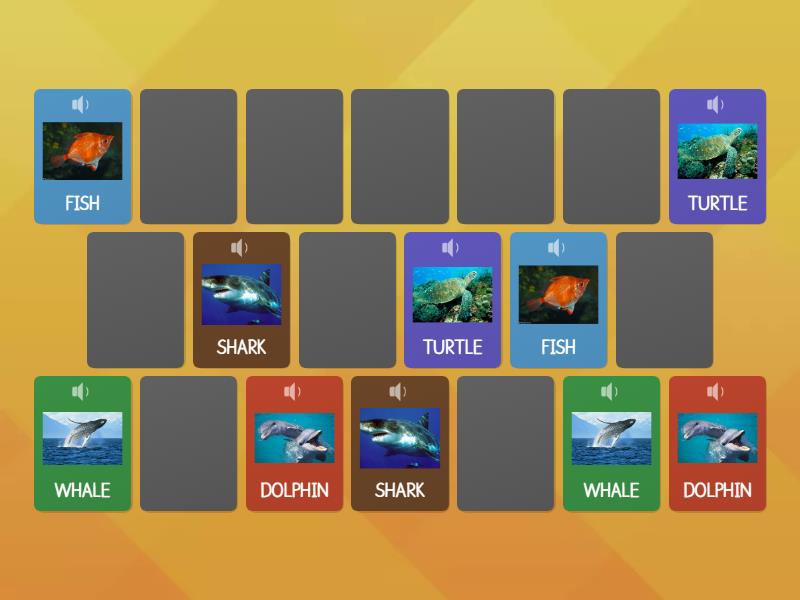 SEA ANIMALS MEMORY - Matching pairs