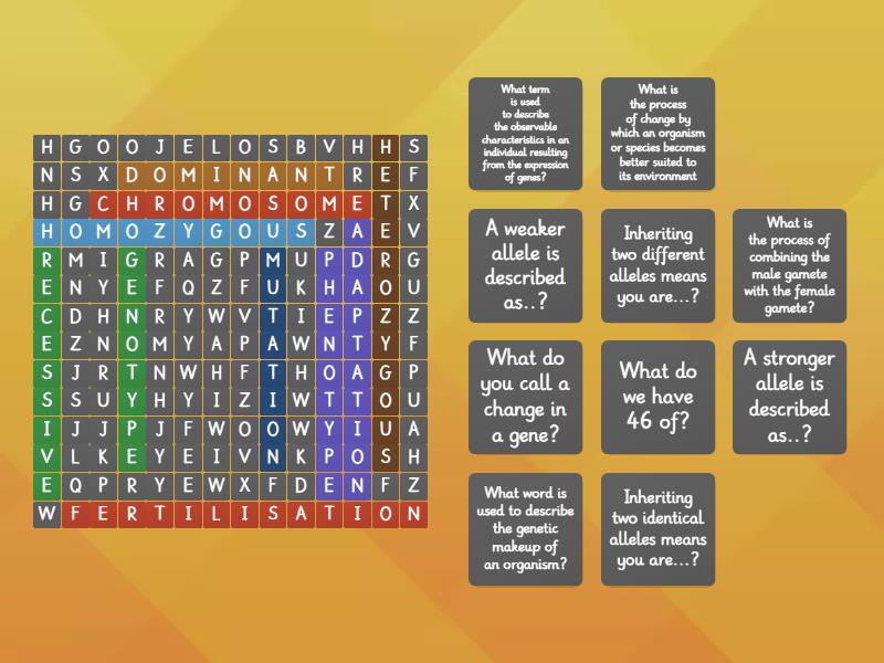 Biology - Wordsearch