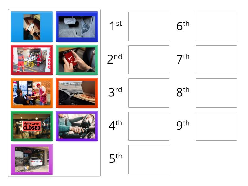 Progression 2 - question 13 - Speaking - order the images of the ...