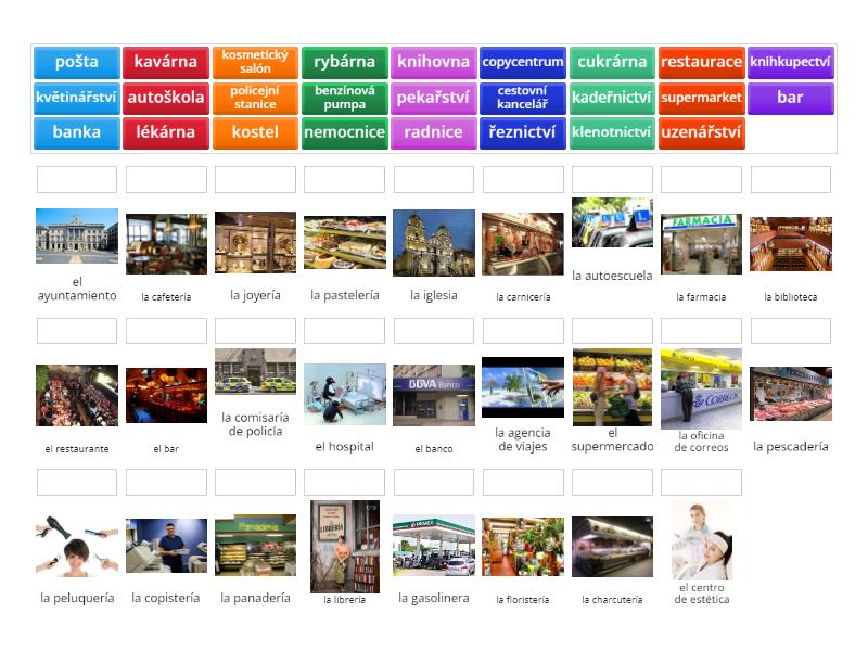 Tiendas en la ciudad - Une las parejas