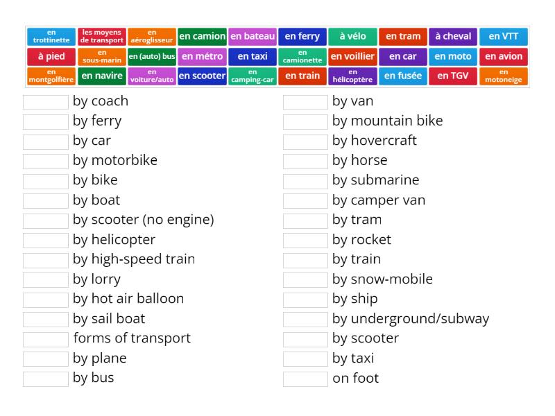 French transport - Match up