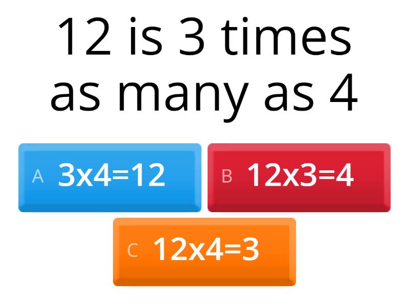 Multiplication comparison - Quiz