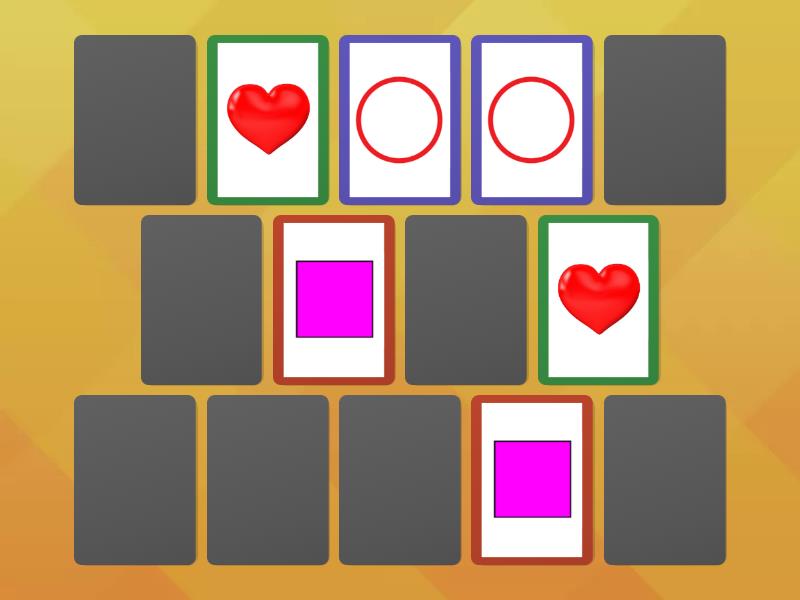 Shapes - triangle, square, circle, heart - Matching pairs