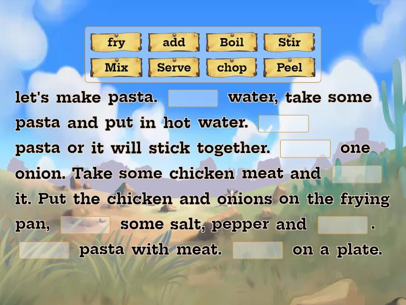 more 3, un 10 (boil, peel) - Complete the sentence