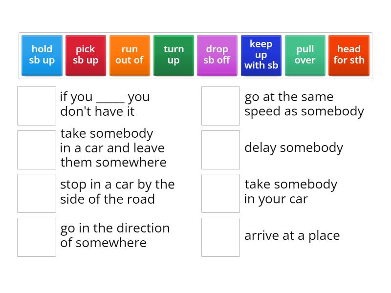 B1 teens; phrasal verbs: Travelling - Match up