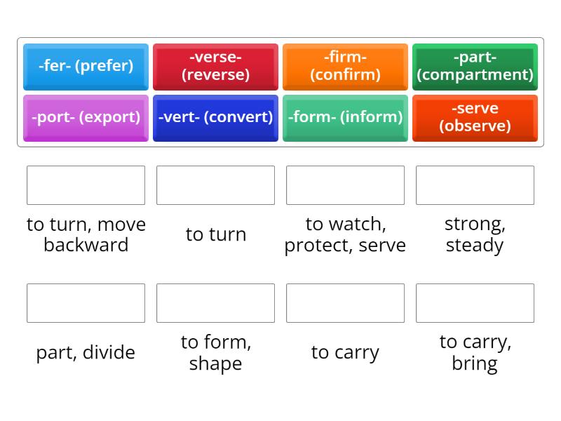 Step 8: Latin bases - Match up