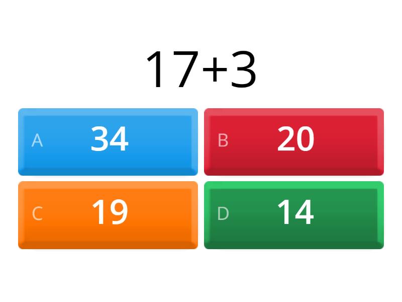 sumas y restas hasta el 20 - Quiz