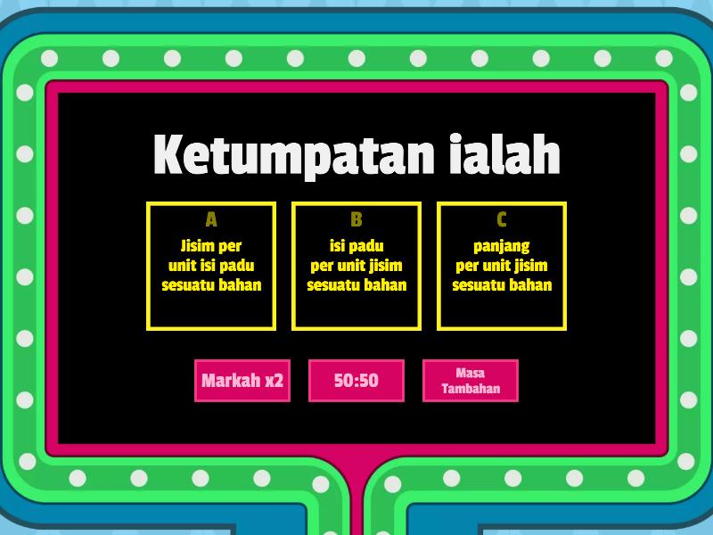 Ketumpatan Tingkatan 1 - Concurso de preguntas