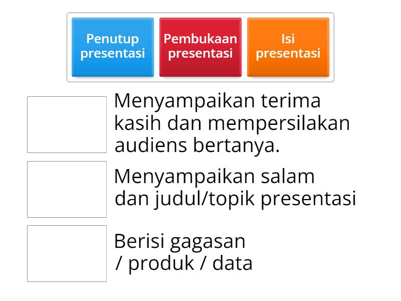 8. Pop-up Quiz: Presentasi Bisnis #2 - Match up