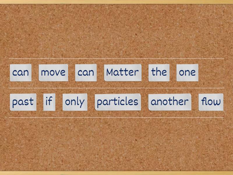 Particle theory - Revision - Unjumble
