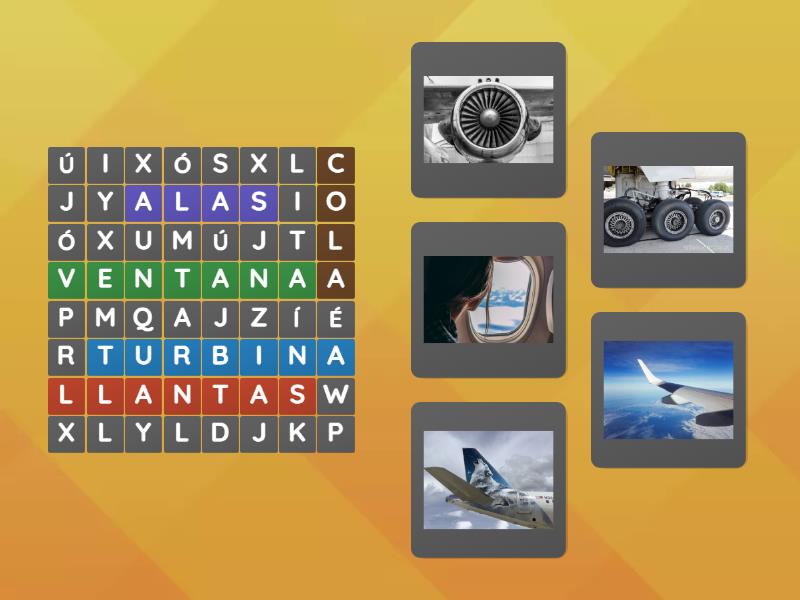 Encuentra la palabra de aviones. - Wordsearch