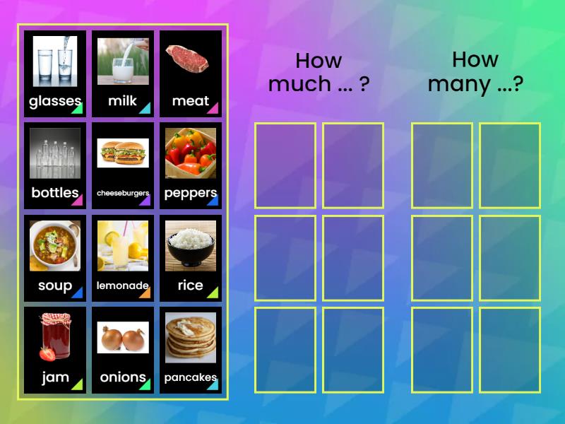 How much/How many? - Group sort